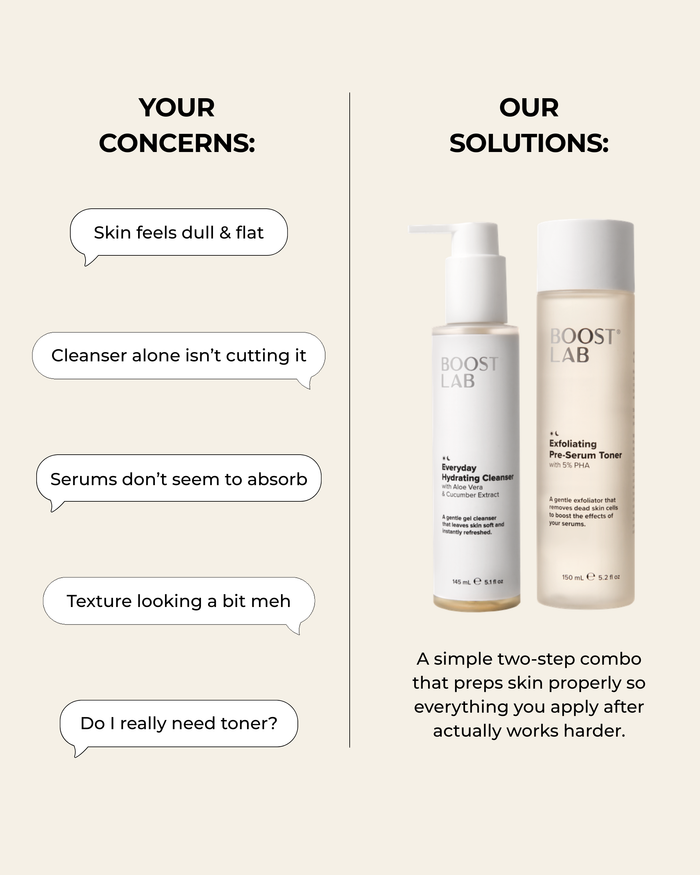 Skin Prep Bundle | Exfoliating Toner and Hydrating Cleanser